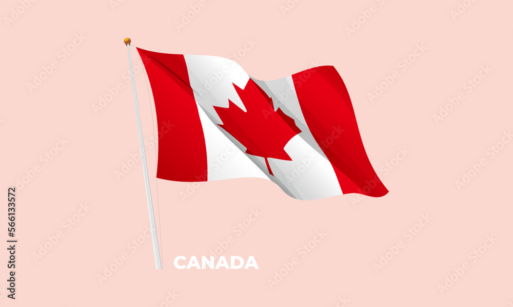 Canadian Flag Waving Vector