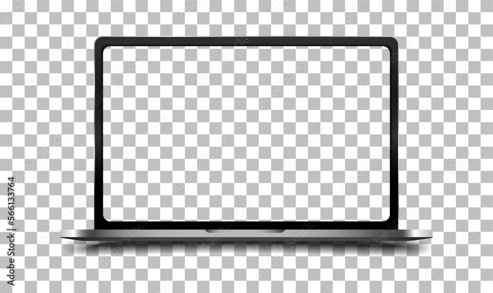 Laptop modern mockups with blank frameless screens vector design. Stock ...