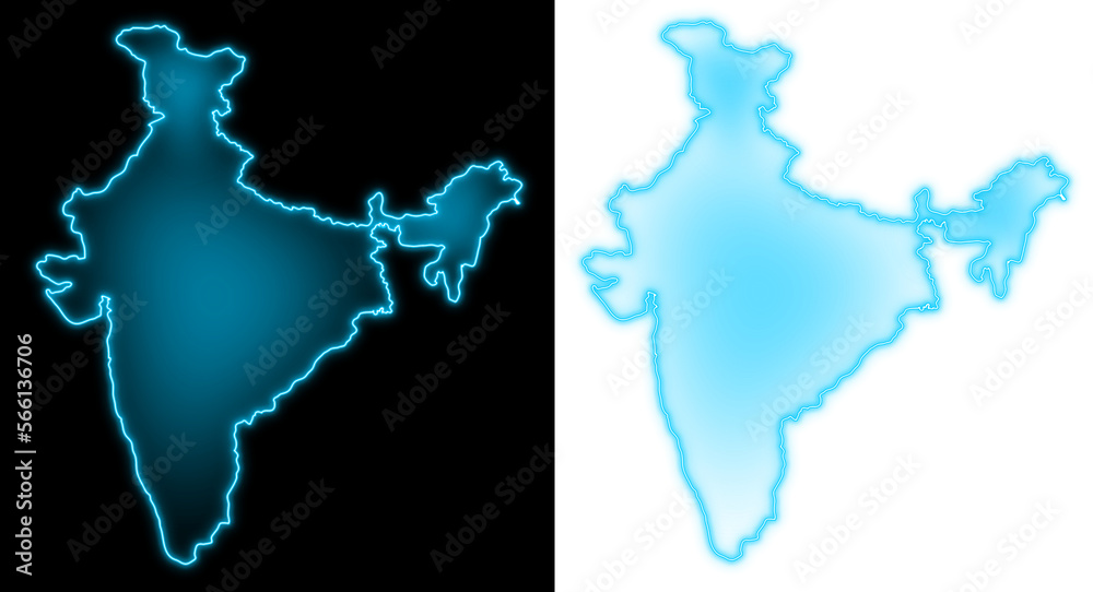 india map blue glow transparent background Stock Illustration | Adobe Stock