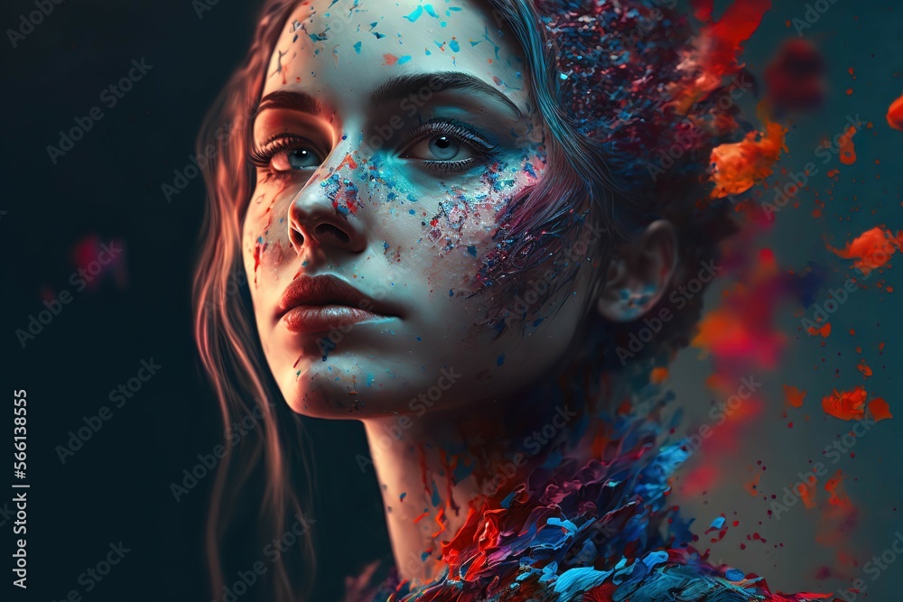 Fictional Character Ai Generated Fashion Art Portrait Of A Beautiful