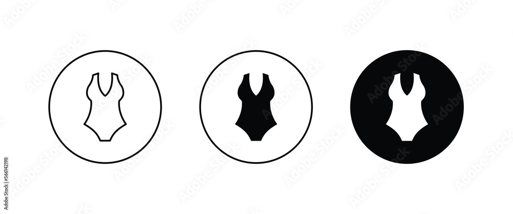 Swimsuit icon, woman's body. woman waist icon, sea wear icon symbol ...