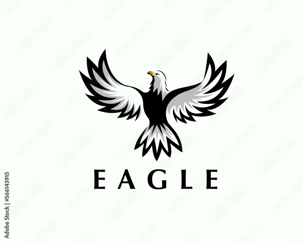 Flight freedom eagle falcon hawk american drawn art logo design ...