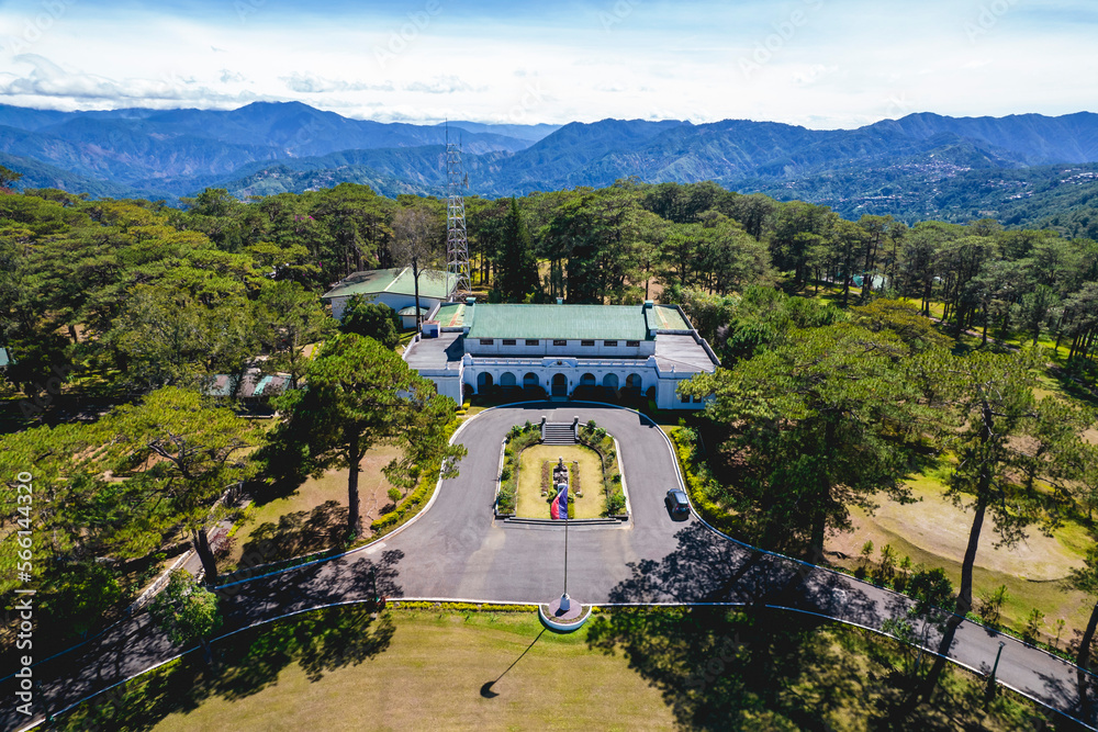 Baguio City, Philippines - Aerial of the Mansion, the official summer ...