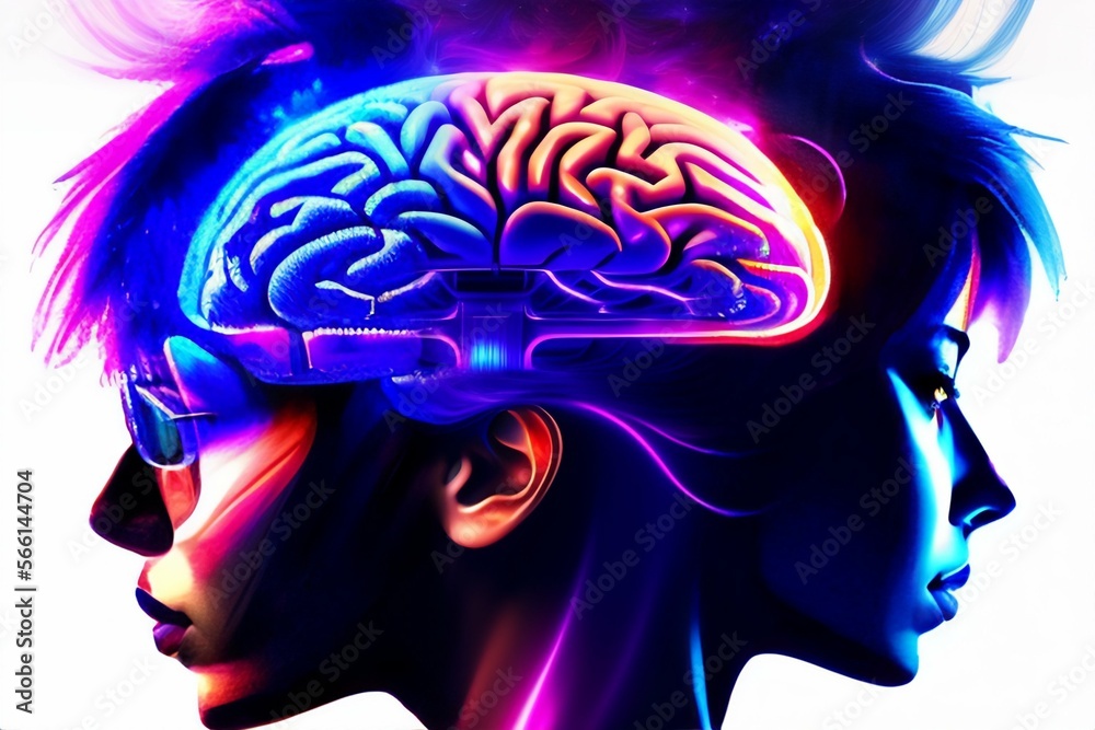 Anime concept art of a brain overflowing with knowledge and creativity ...