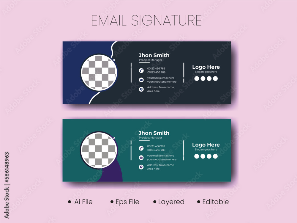 Corporate Business Email Signature template design. clean and elegant ...