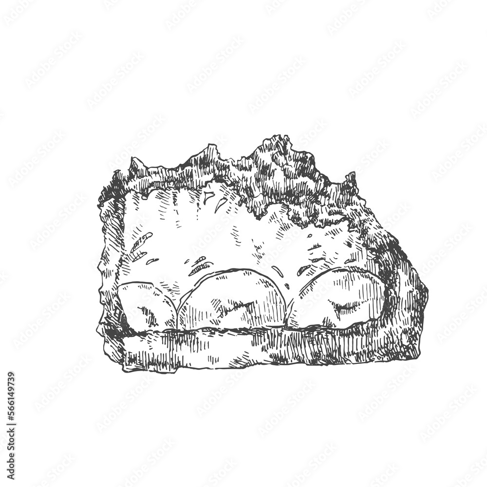 Hand drawn vector maulwurftorte illustration. German traditional mole ...