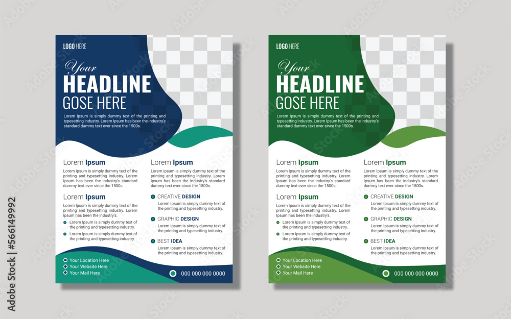 A4, flyer, a4 flyer template, modern template, color, modern design ...