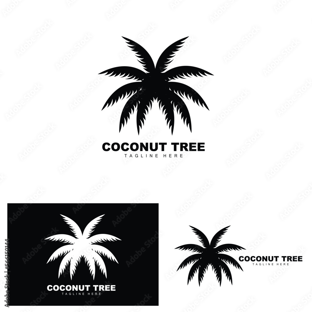 Coconut Tree Logo, Ocean Tree Vector, Design For Templates, Product ...