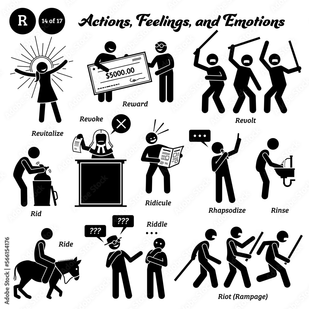 Poster Stick figure human people man action, feelings, and emotions ...