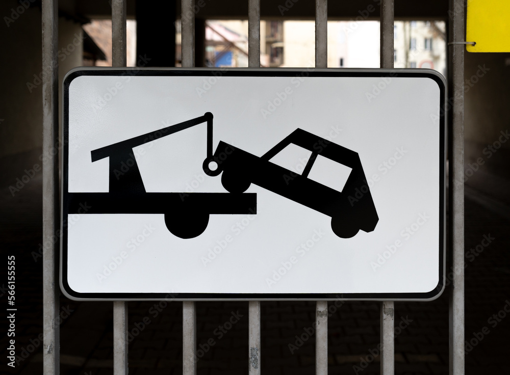 No Parking, Tow Away Zone information road traffic sign. Plate ...