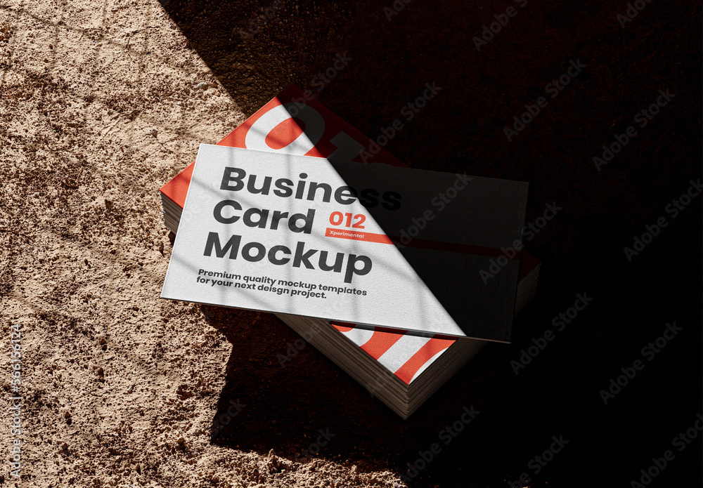 Drop Shadow Business Card Mockup Stock Template | Adobe Stock