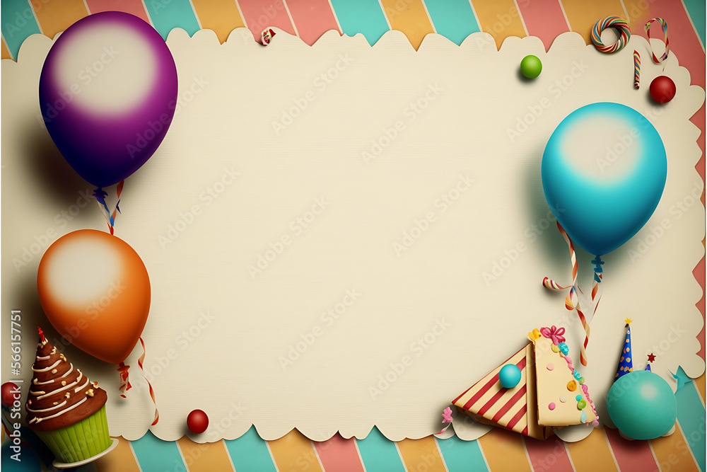 Happy Birthday Top View Design, Generative AI Stock Illustration ...