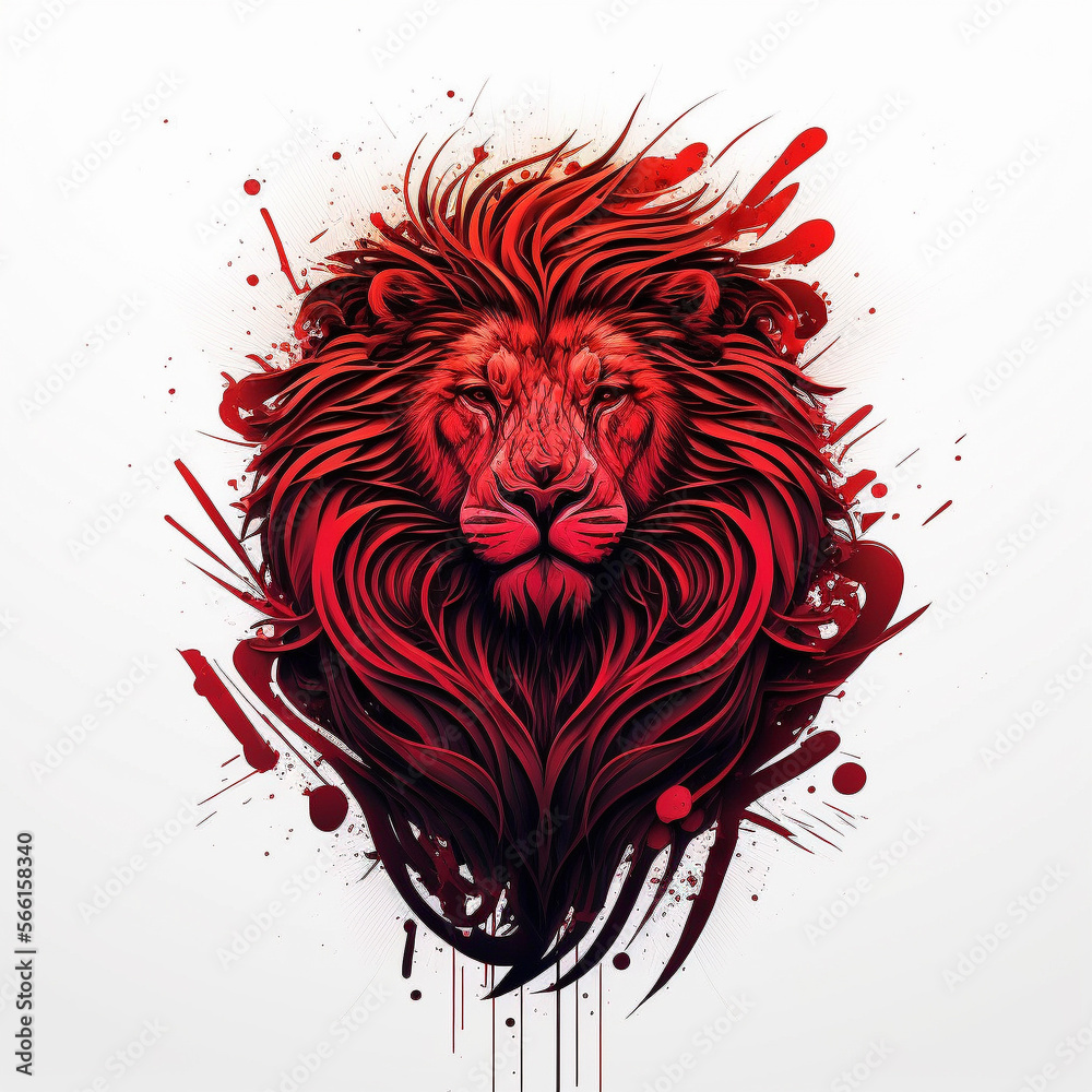 Lion Logo or Tattoo Design. generative ai Stock Illustration | Adobe Stock