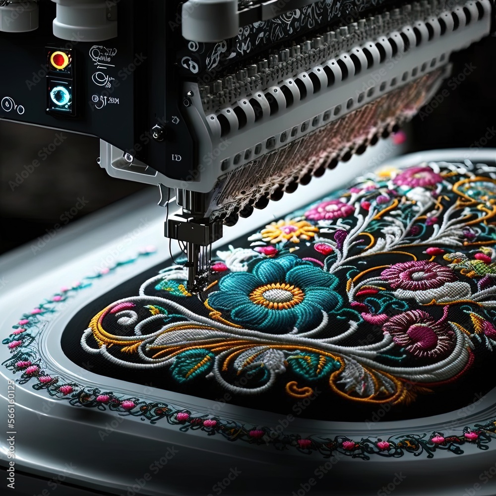 Modern and automatic high technology embroidery machine for textile or ...