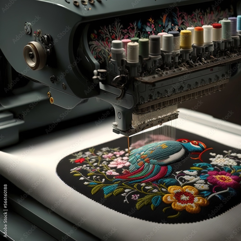 Modern and automatic high technology embroidery machine for textile or ...