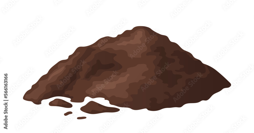 Pile of soil in cartoon. Heap of ground for agricultural. Vector ...