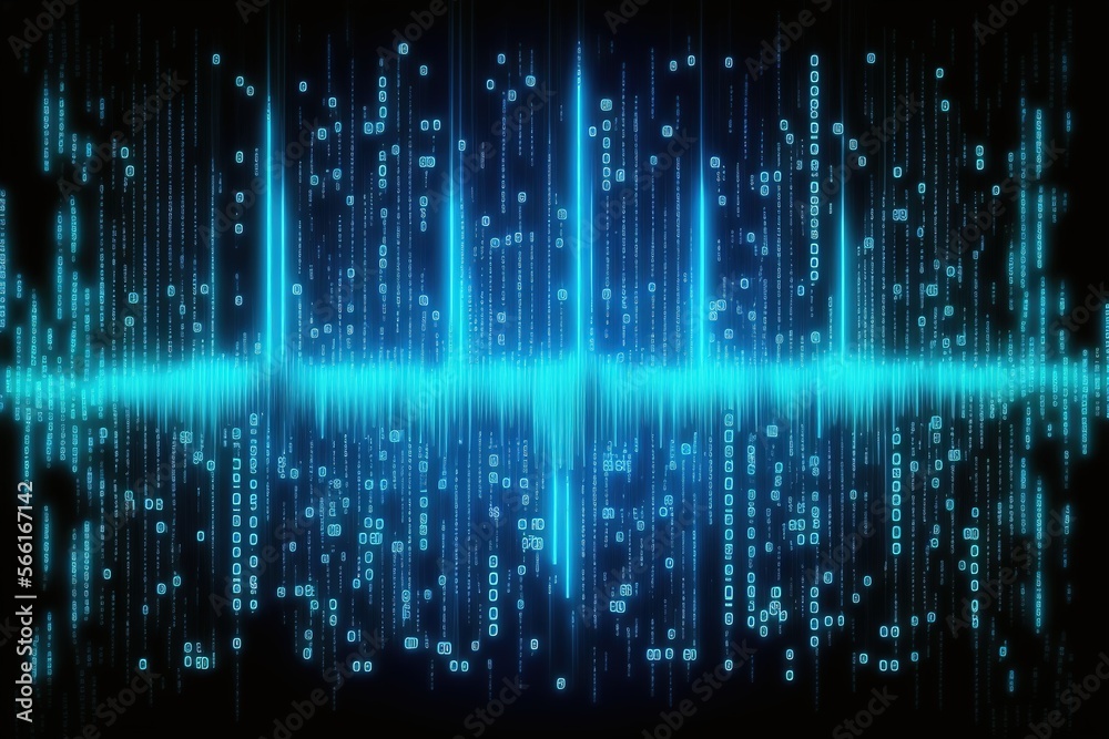 Seamless abstract binary code computer programming, big data, or cyber concept background ...