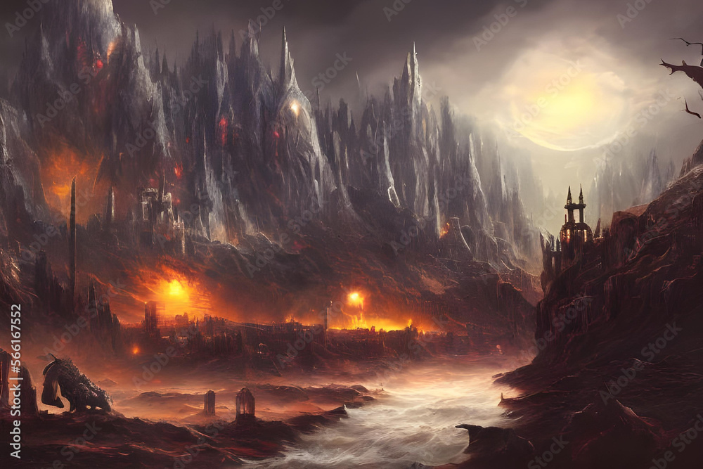 dark fantasy landscape. dark fantasy concept. Evil atmosphere. AI ...