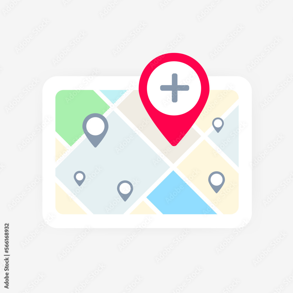 Local Search Listing concept. Map with local business search listing ...