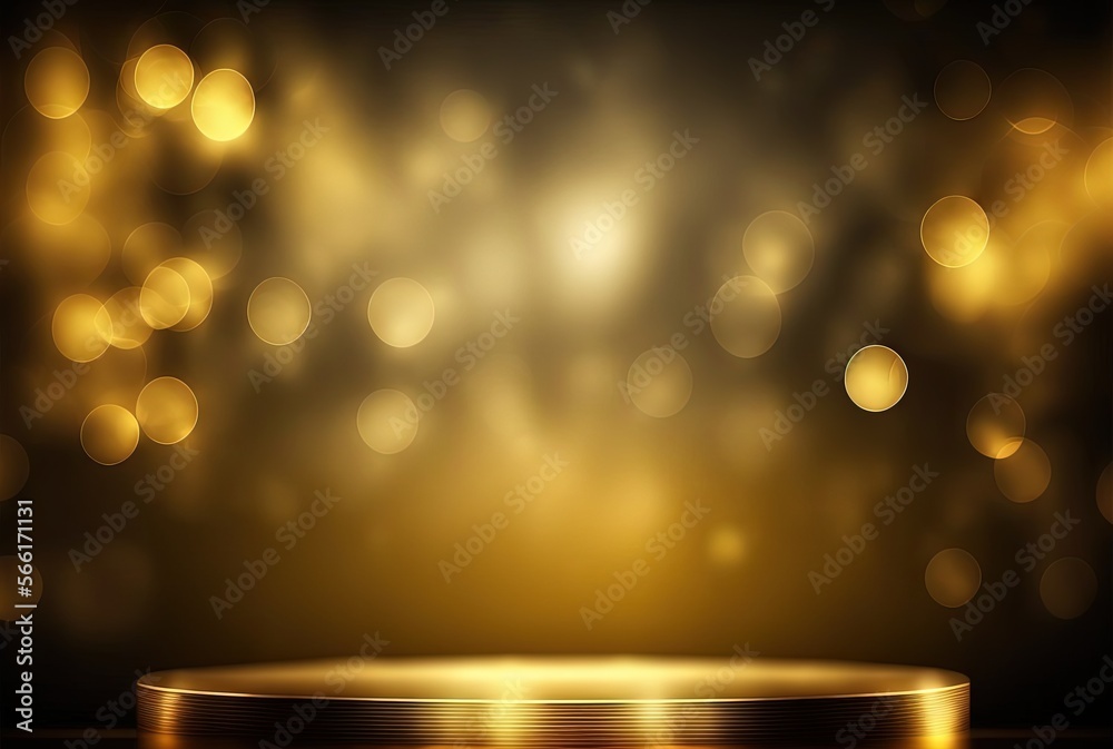 gold stage product showcase , abstract gold bokeh light background ...
