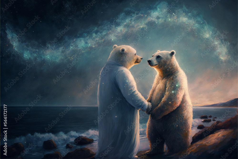 Bear falling in love, bear with heart shape, couple bear, wedding ...