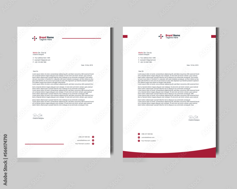 Corporate modern letterhead design template creative modern letterhead ...