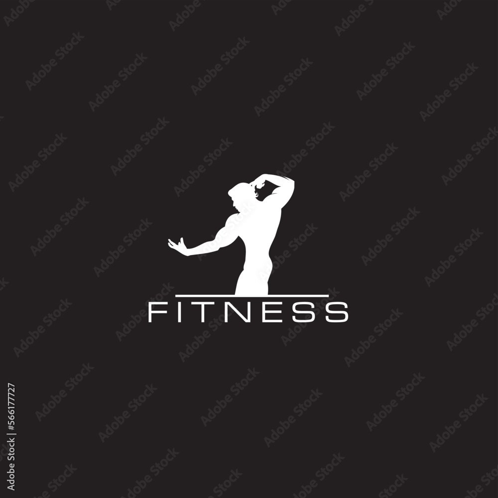 Gym and fitness logo design template, Made with lines that look elegant ...