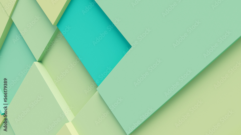 Turquoise and Yellow Tech Background with a Geometric 3D Structure ...