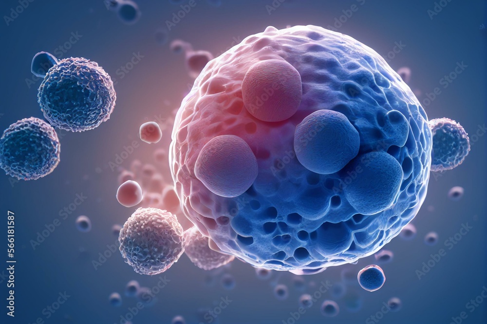 ภาพประกอบสต็อก Tumor microenvironment concept with cancer cells, T ...