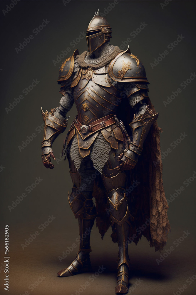Medieval knight side pose, Action Figure concept, 3D printing concept ...