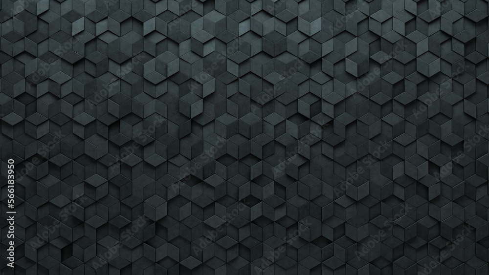 Futuristic Tiles arranged to create a 3D wall. Concrete, Diamond Shaped ...