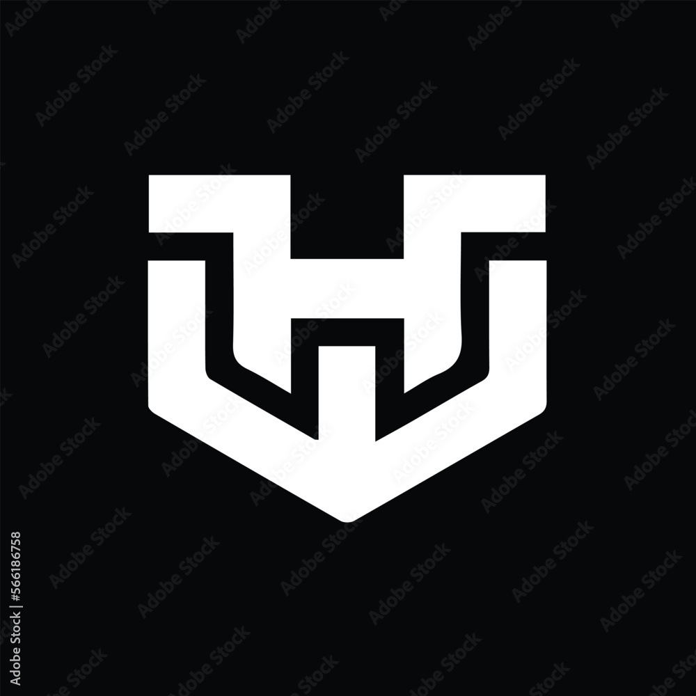 Vetor de WH HW Logo Design, Creative Minimal Letter HW WH Monogram do ...