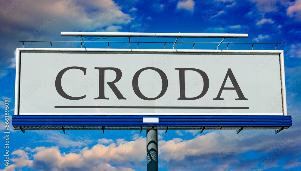 Advertisement billboard displaying logo of Croda International Stock ...