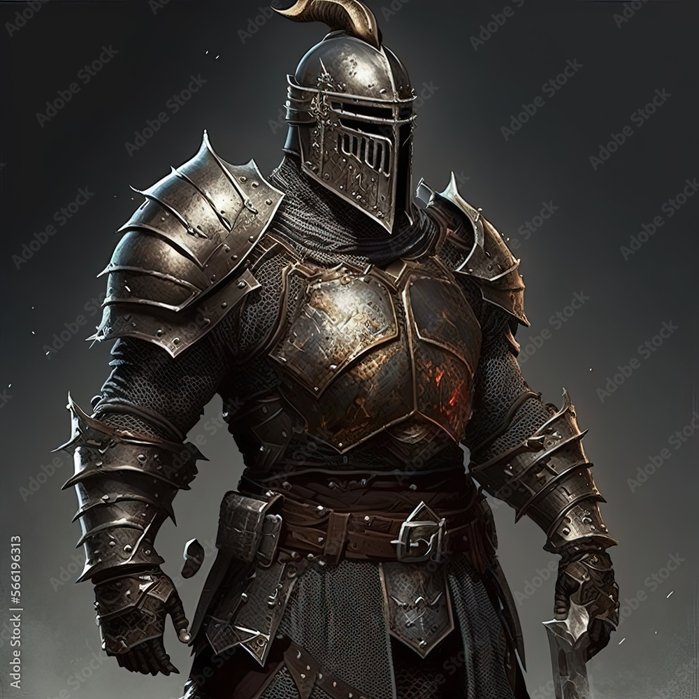 High Resolution Digital Art of a Knight in Iconic and Realistic Color ...