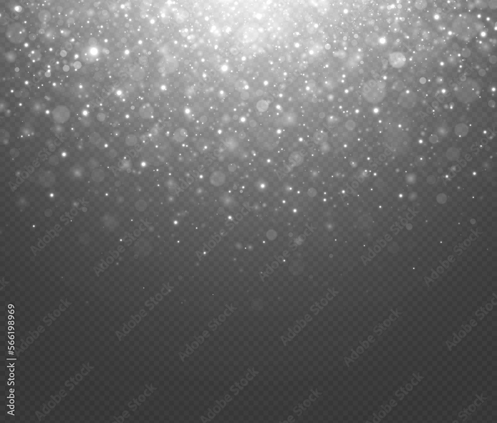 Glowing background of sparkles particles. Silver glitter light effect ...