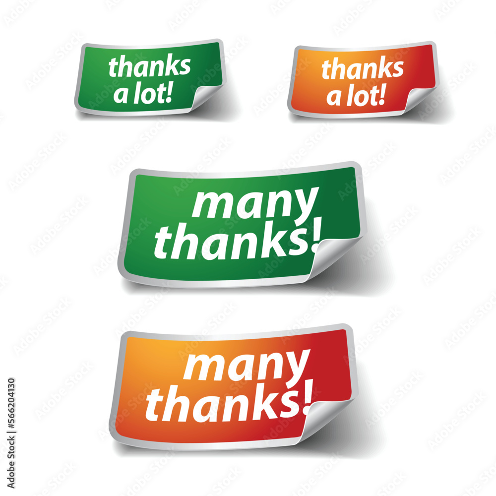 Thank you, thank a lot label set Stock Vector | Adobe Stock