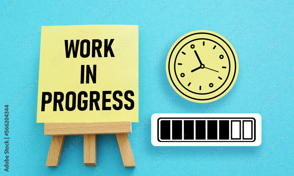 Work in progress is shown using the text and picture of progress bar ...