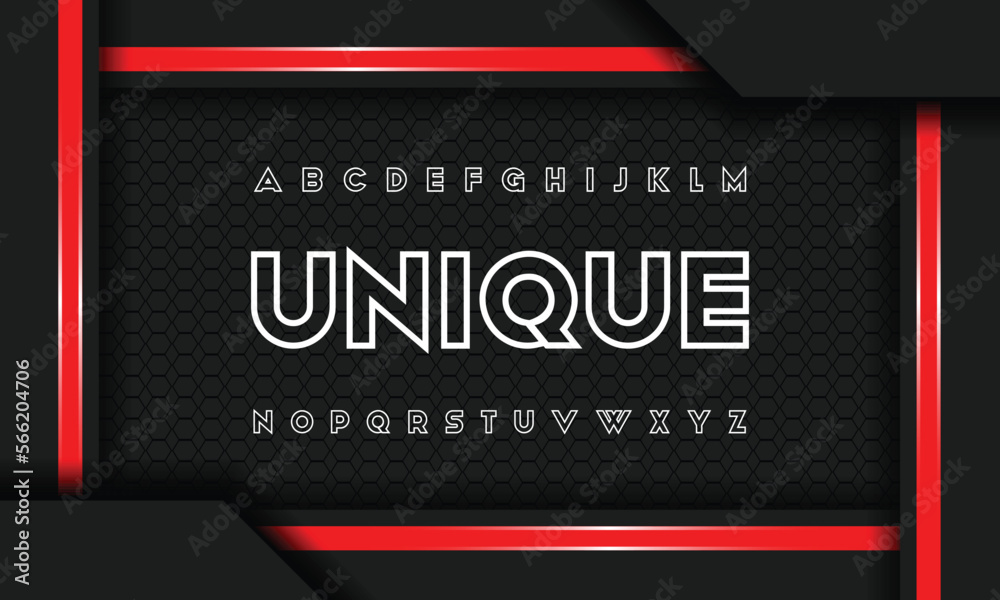UNIQUE line modern tech font. Typography line fonts for tech, digital ...
