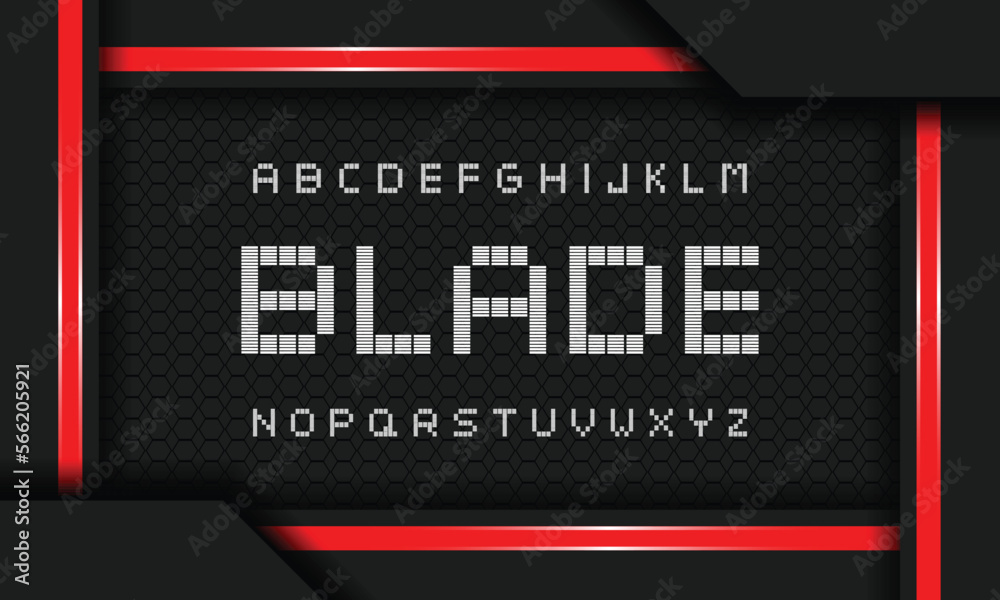 Futuristic modern techno sci fi bold display stencil font, abstract ...
