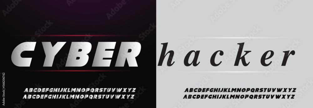 Cyber Hacker, Game Sport Movie Alphabet Font. Typography modern regular ...