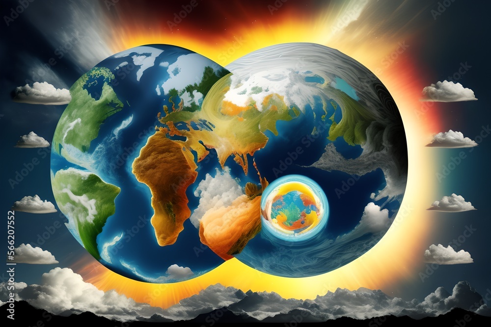 Seven Days of Creation of the World, Generative AI Illustration Stock ...