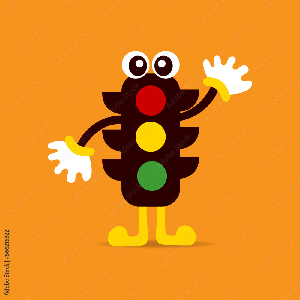 Vector cartoon red light sign Stock Vector | Adobe Stock