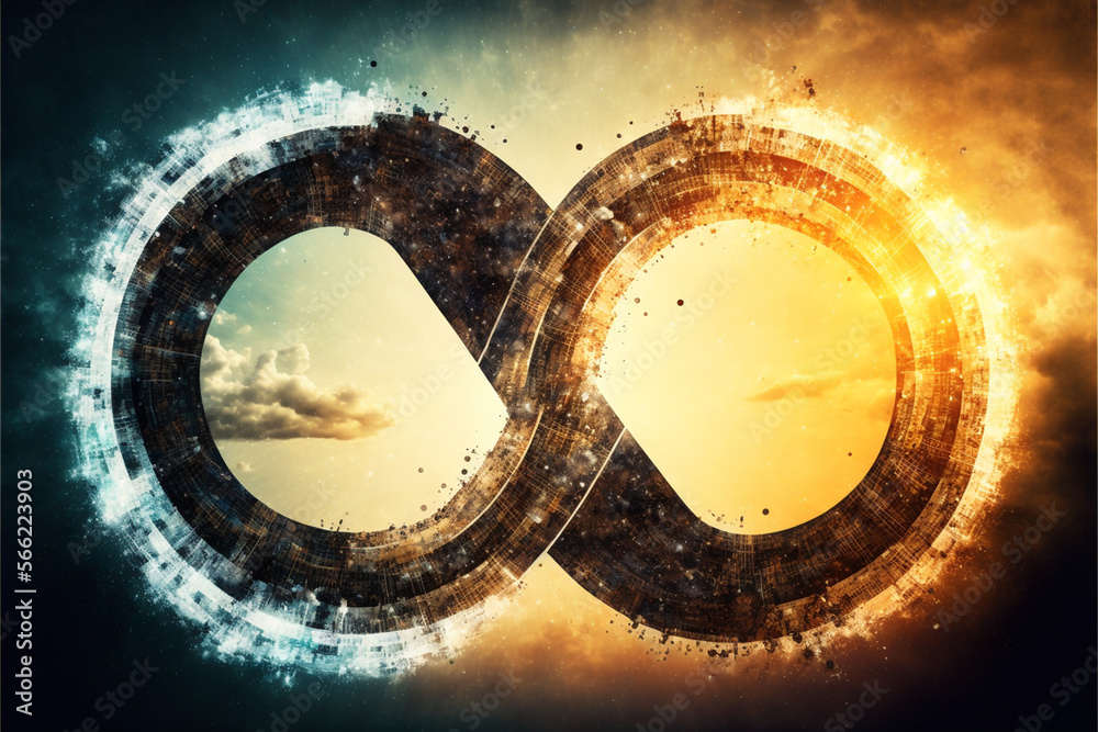 Infinite Loop on Abstract DevOps Concept with Technology background ...