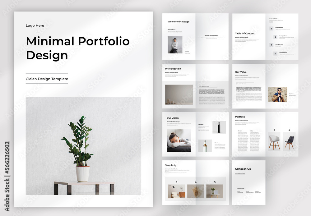 Minimal Portfolio Design Stock Template | Adobe Stock