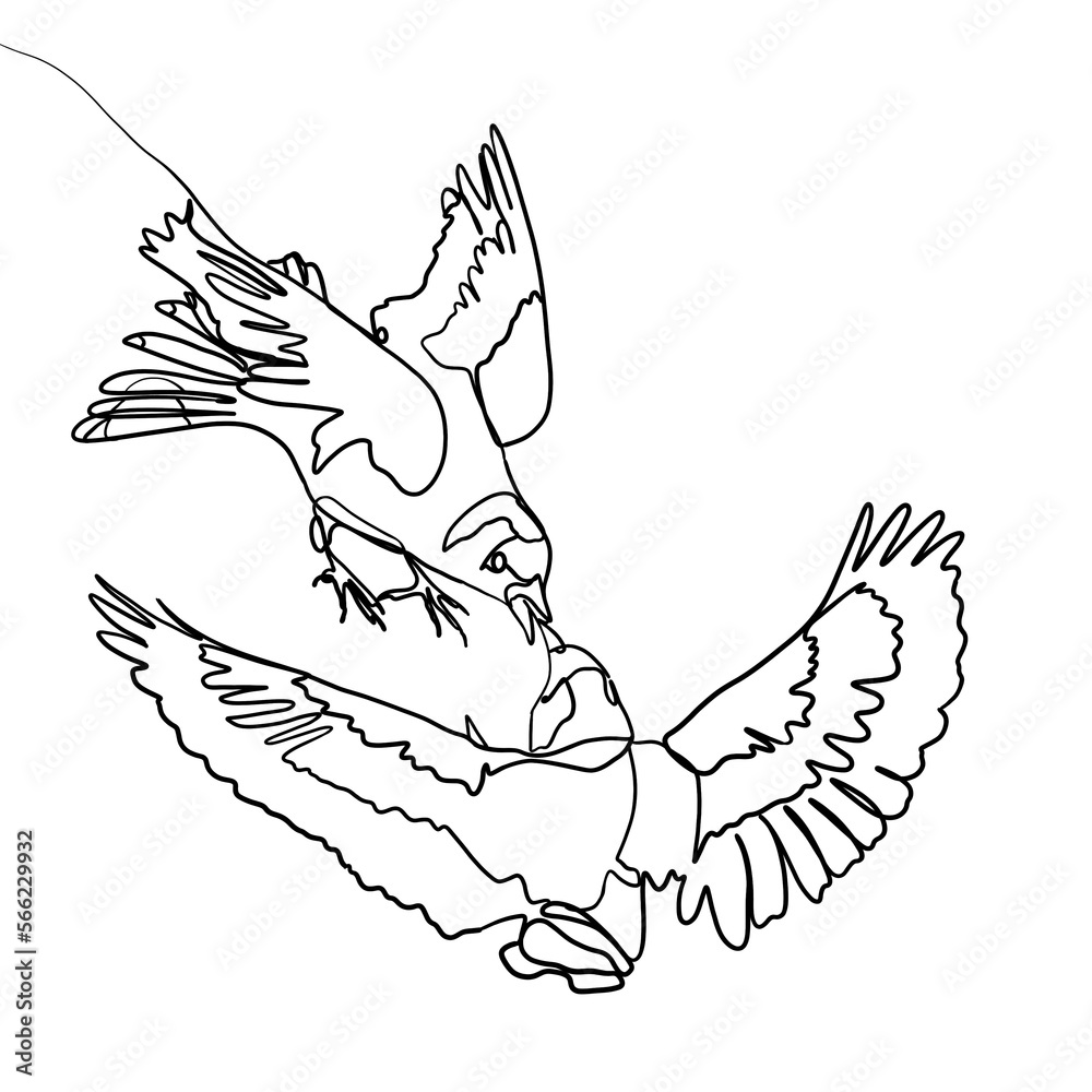 one line drawing bird vector, illustration minimalism birds flying on ...