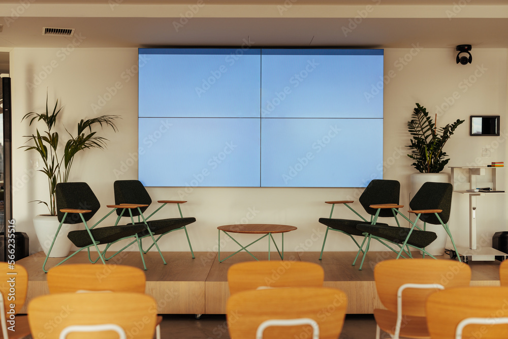 Conference room with stage. Stock Photo | Adobe Stock
