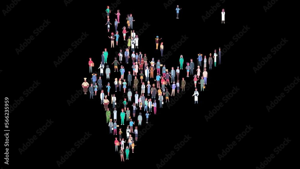 India Population Creative Concept on Indian Map. Large Crowd of ...