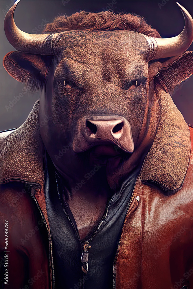 A stoic and imposing bull , with broad shoulders and a chiseled ...