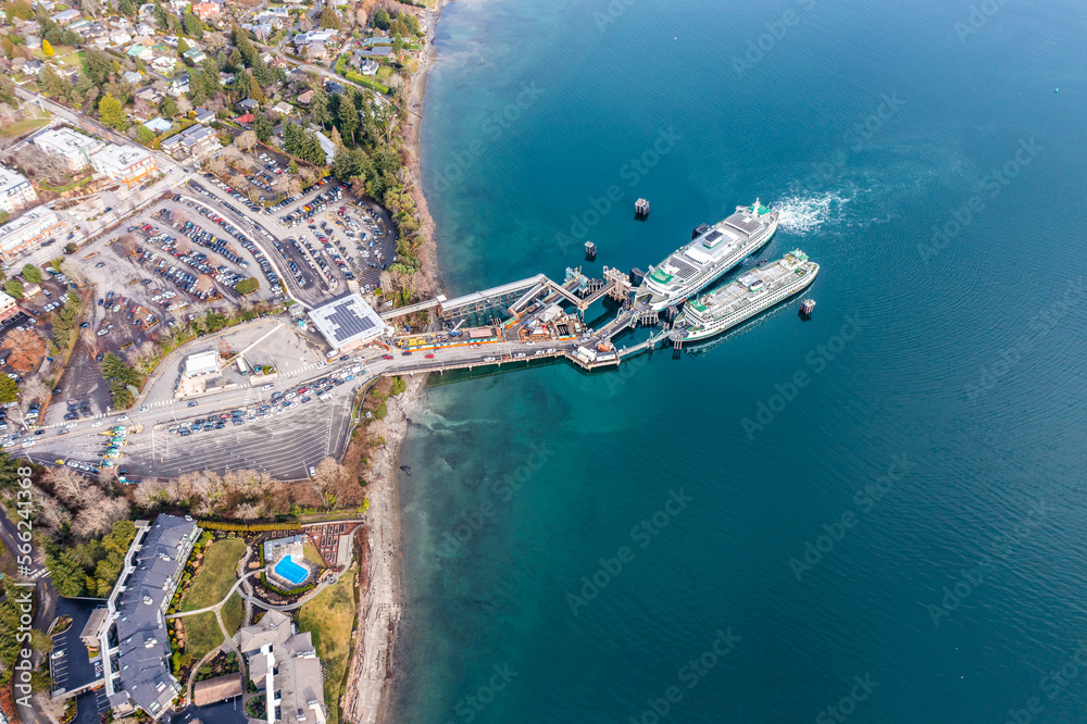 Bainbridge, Washington, USA - Jan. 23, Washington State Ferry loading ...