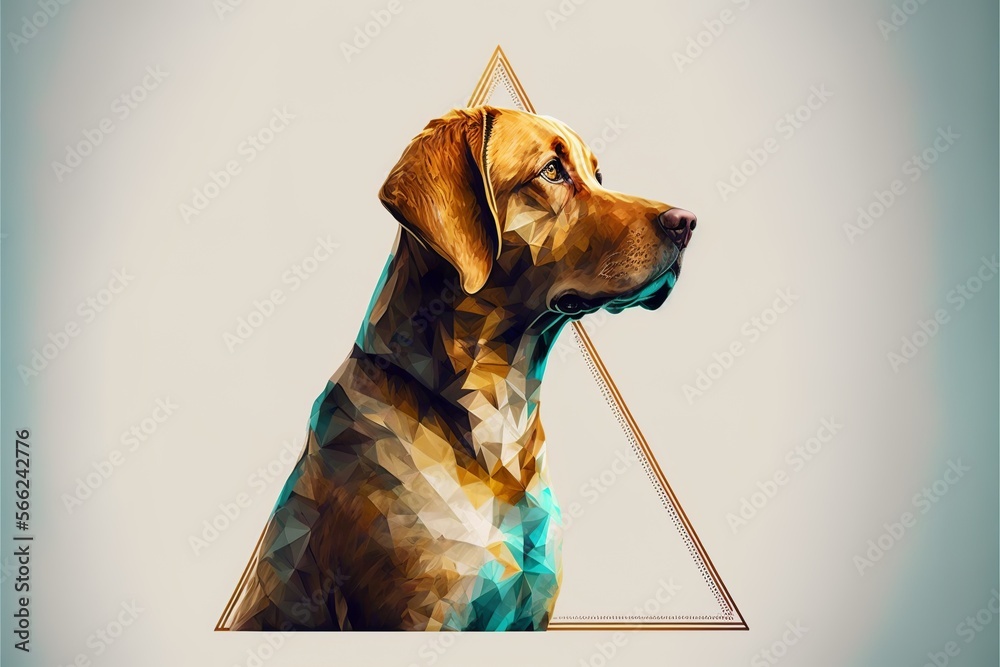 logo made of a dog with a triangular representation Stock Illustration ...